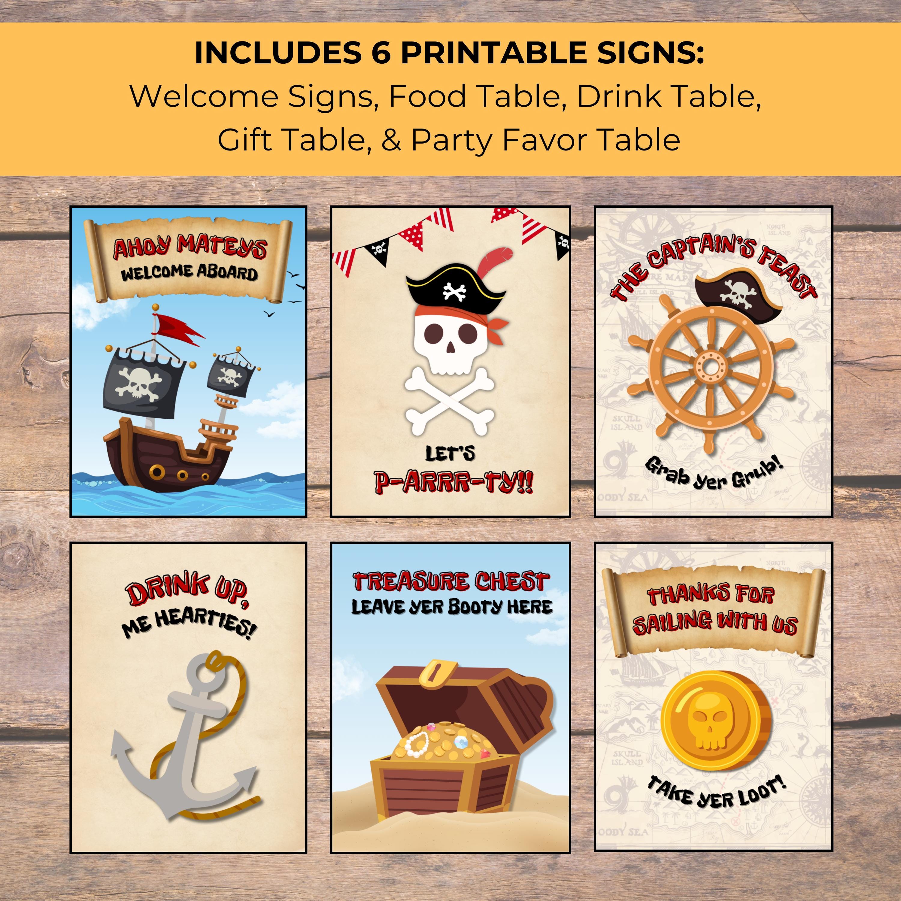Pirate Birthday Display Signs, Pirate Birthday Welcome Sign, Pirate ...