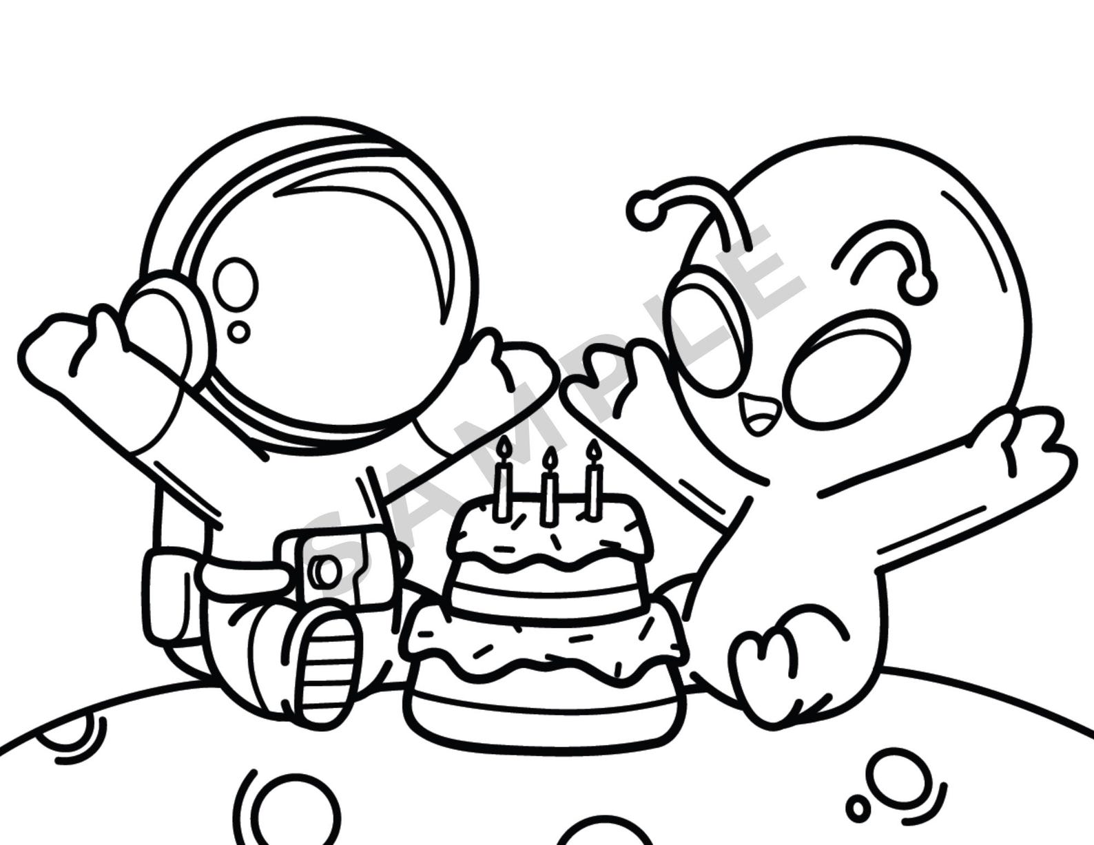 Space Birthday Coloring Pages, Astronaut Coloring Pages, Space Theme ...
