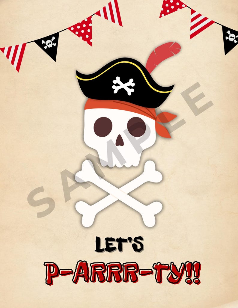Pirate Birthday Display Signs, Pirate Birthday Welcome Sign, Pirate ...