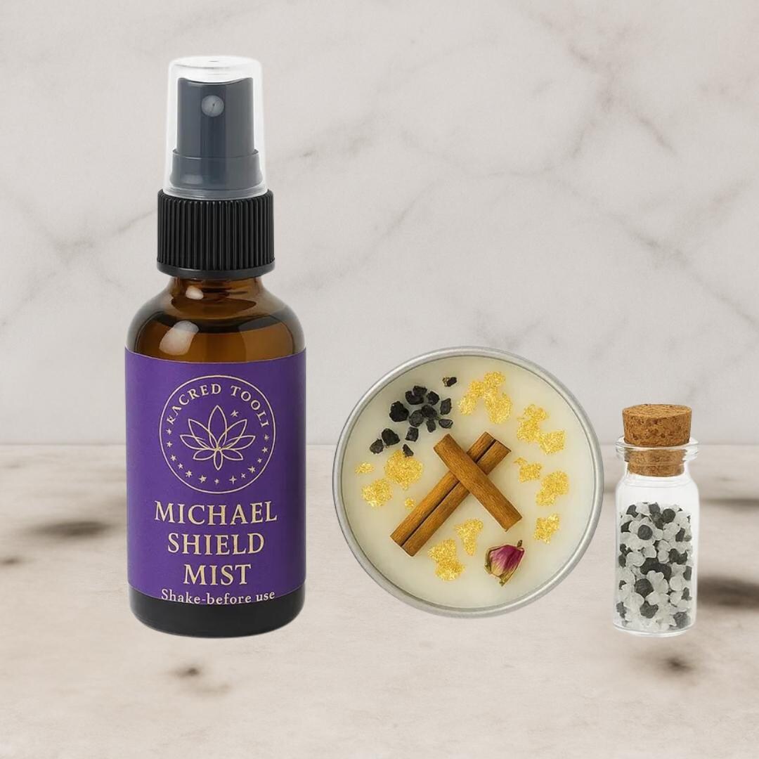 Archangel Michael Shield Ritual Kit: Aura Mist, Candle, Crystal-pagan ...