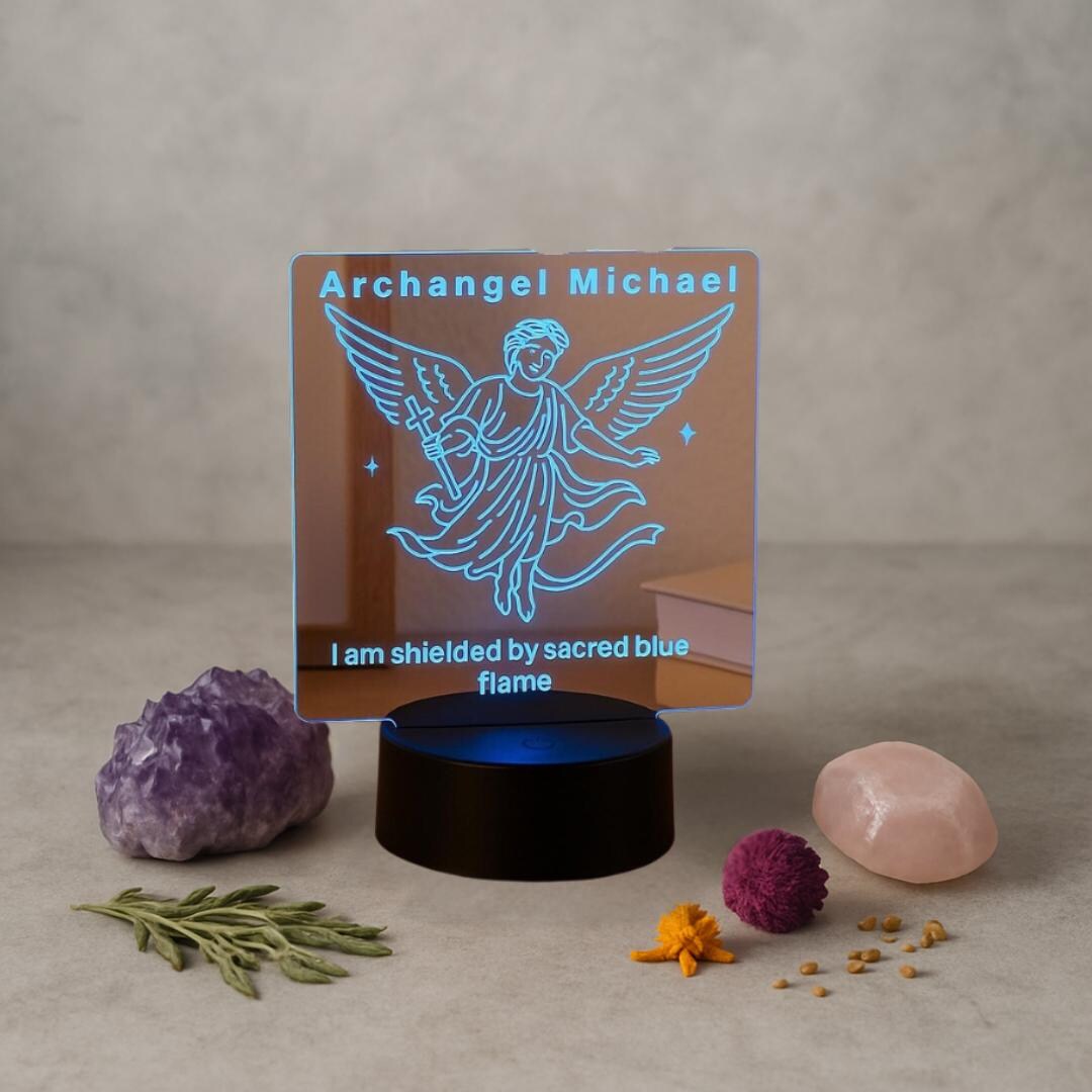 Archangel Michael Lamp, Sacred Flame LED Light, Spiritual Protection ...