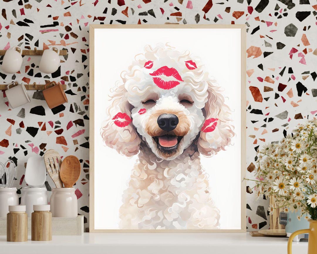 Dog Cartoon Wall Art, Dopamine Wall Art, Dopamine Decor, Popular Poster ...