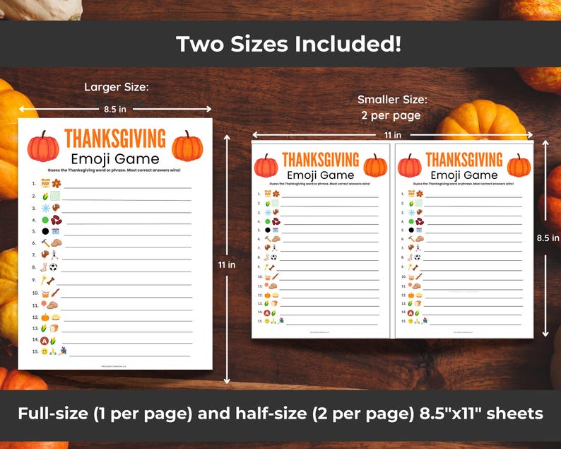 Thanksgiving Emoji Game: Printable Thanksgiving Game for Kids and ...
