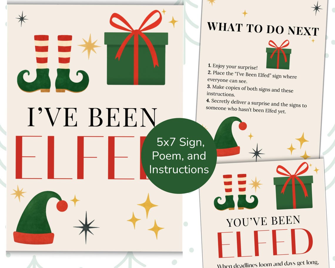 You’ve Been Elfed Game, Printable Elf Kit With Bonus Treat Tags ...