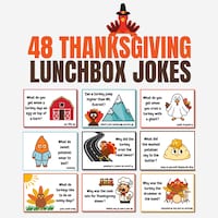 Kids Thanksgiving Joke Cards, Funny Lunch Box Notes, Lunchbox Funnies ...
