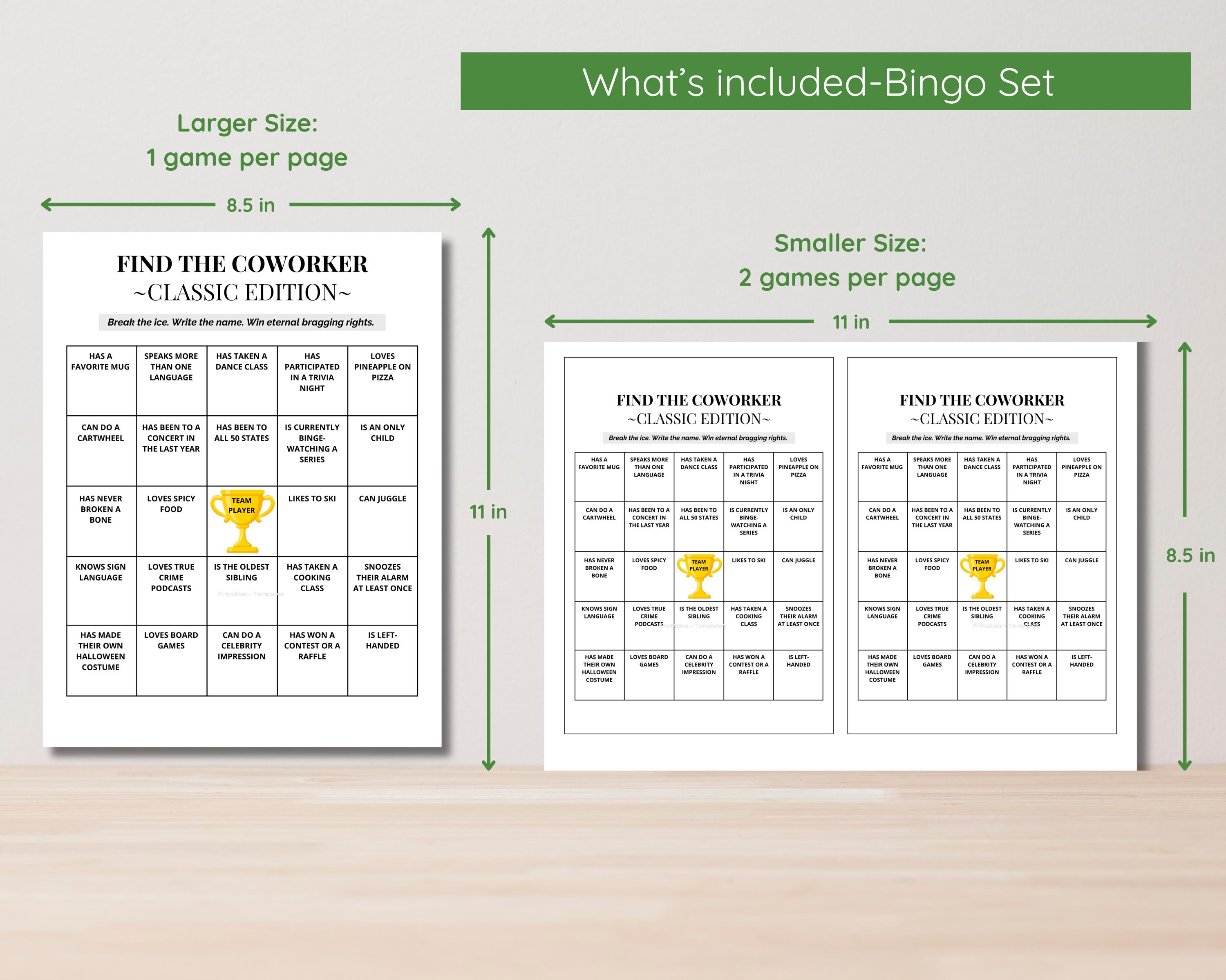Coworker Bingo, Team Building Game, Office Ice Breaker Printable, Get ...