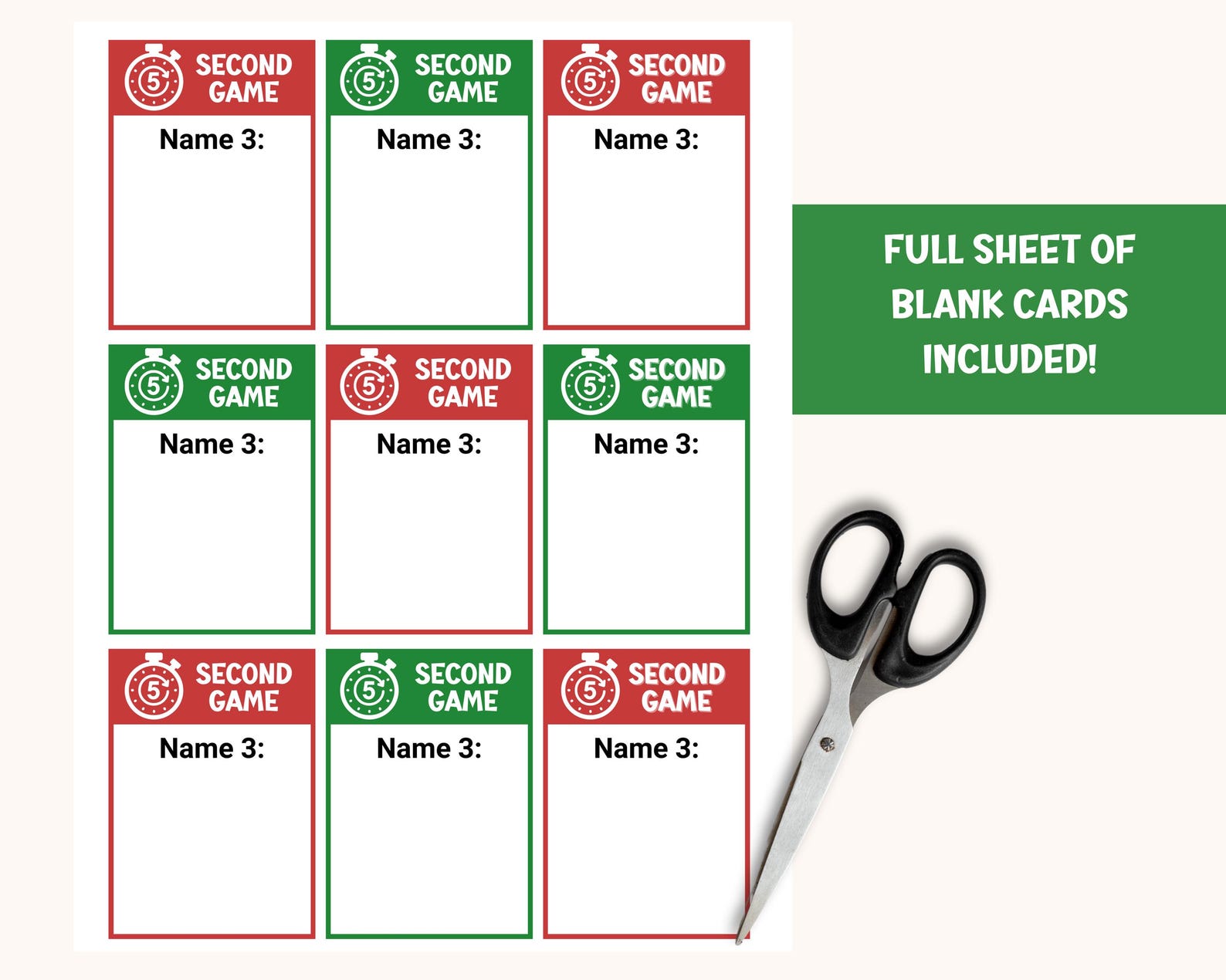 Christmas 5 Second Game, Printable Holiday Activity, Group Game for ...