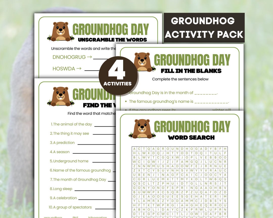 Groundhog Day Games & Activities Bundle, Printable Classroom Party Pack ...