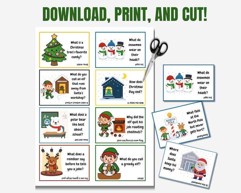 48 Christmas Lunchbox Jokes for Kids, Printable Lunchbox Cards ...