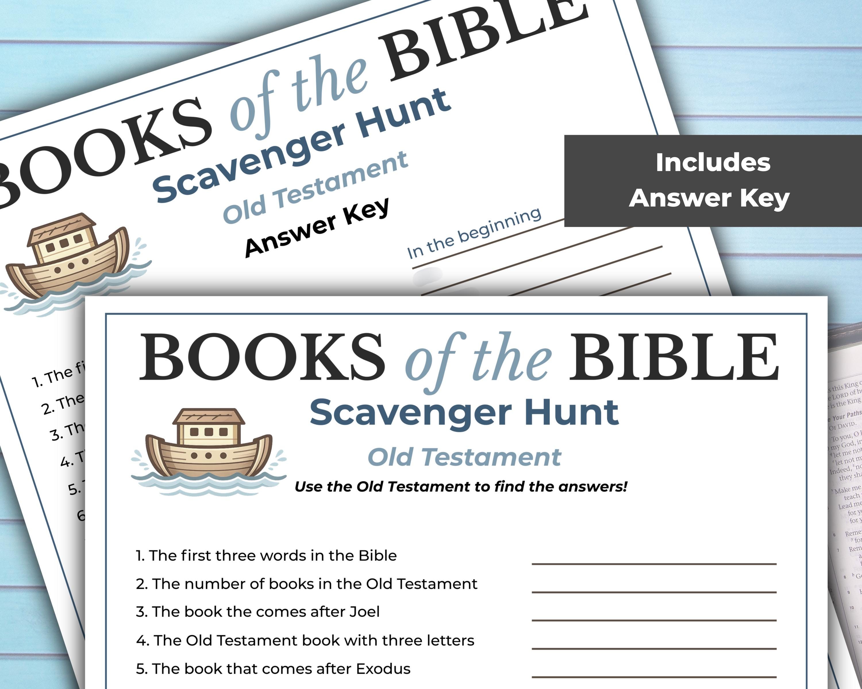 Books of the Bible Scavenger Hunt, Printable Christian Game, Church ...