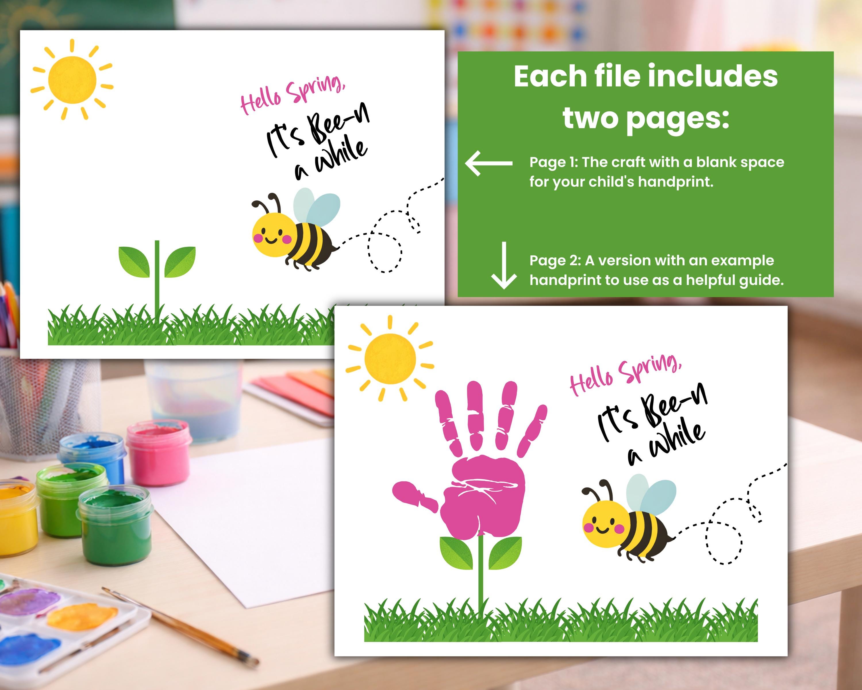 Hello Spring Handprint Craft Printable, Kids Spring Keepsake, Fun ...