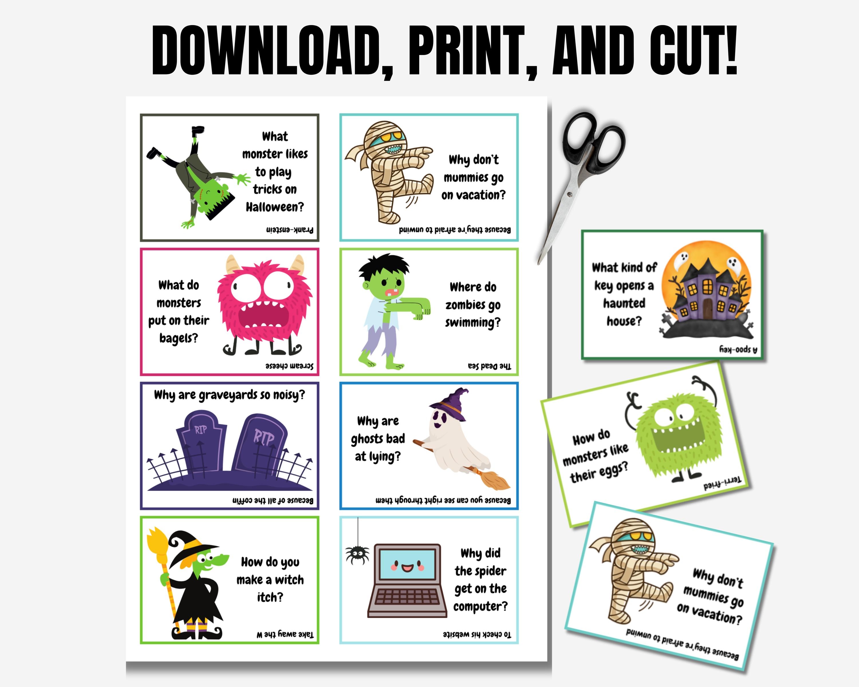 48 Halloween Lunchbox Jokes for Kids, Printable Lunchbox Cards ...