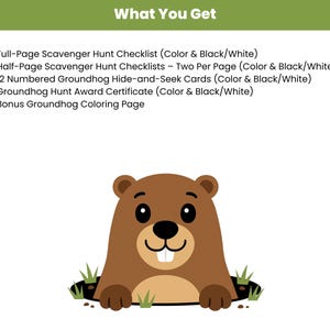 Groundhog Scavenger Hunt Game, Printable Kids Groundhog Day Activity ...
