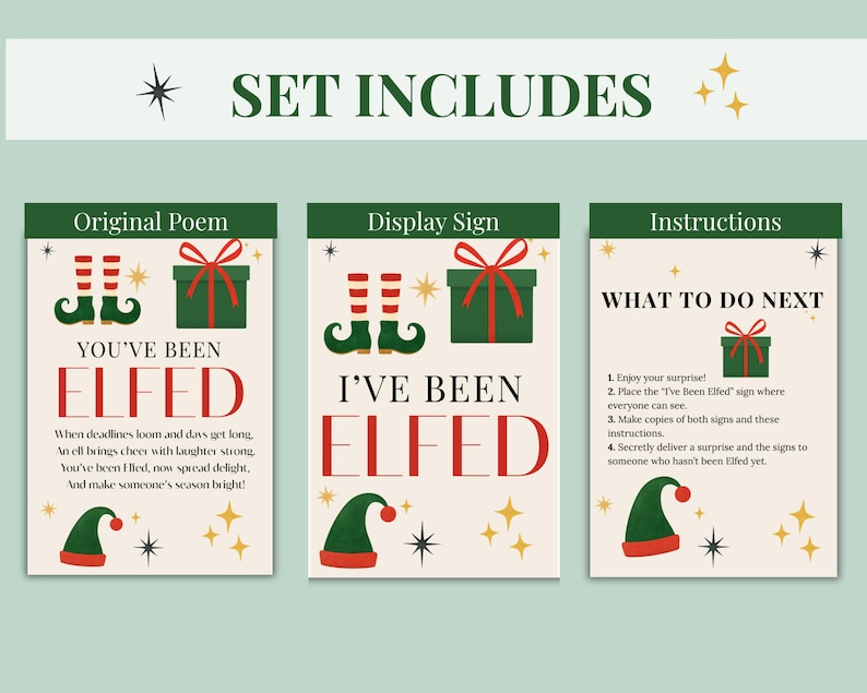You’ve Been Elfed Game, Printable Elf Kit With Bonus Treat Tags ...