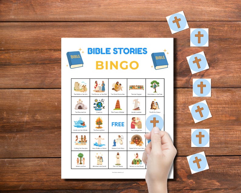 Bible Stories Bingo Game: 50 Printable Cards, Bible Bingo, Sunday ...