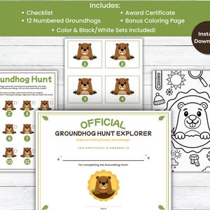 Groundhog Scavenger Hunt Game, Printable Kids Groundhog Day Activity ...