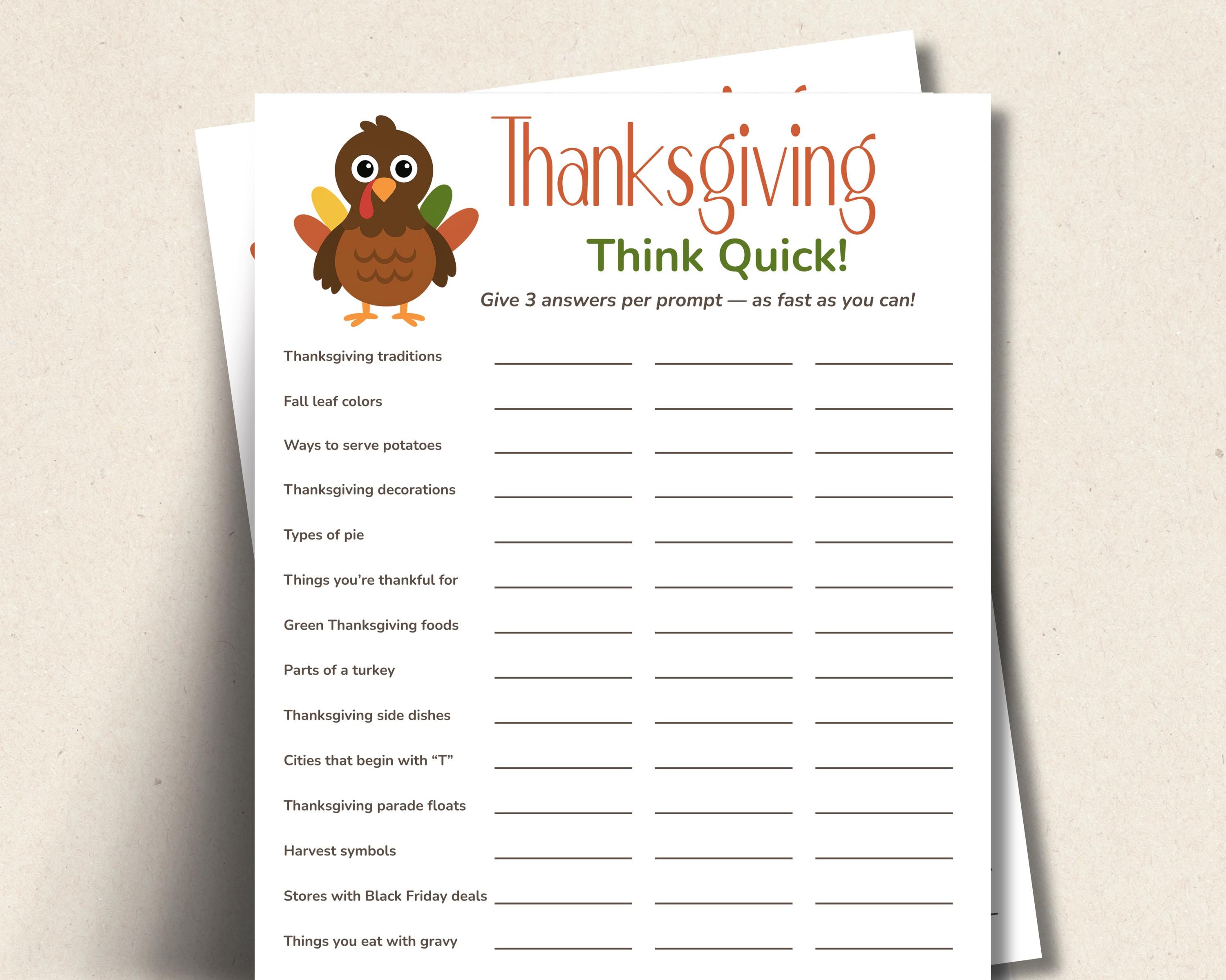 Thanksgiving Games Printable, Friendsgiving Games, Family Reunion Games ...