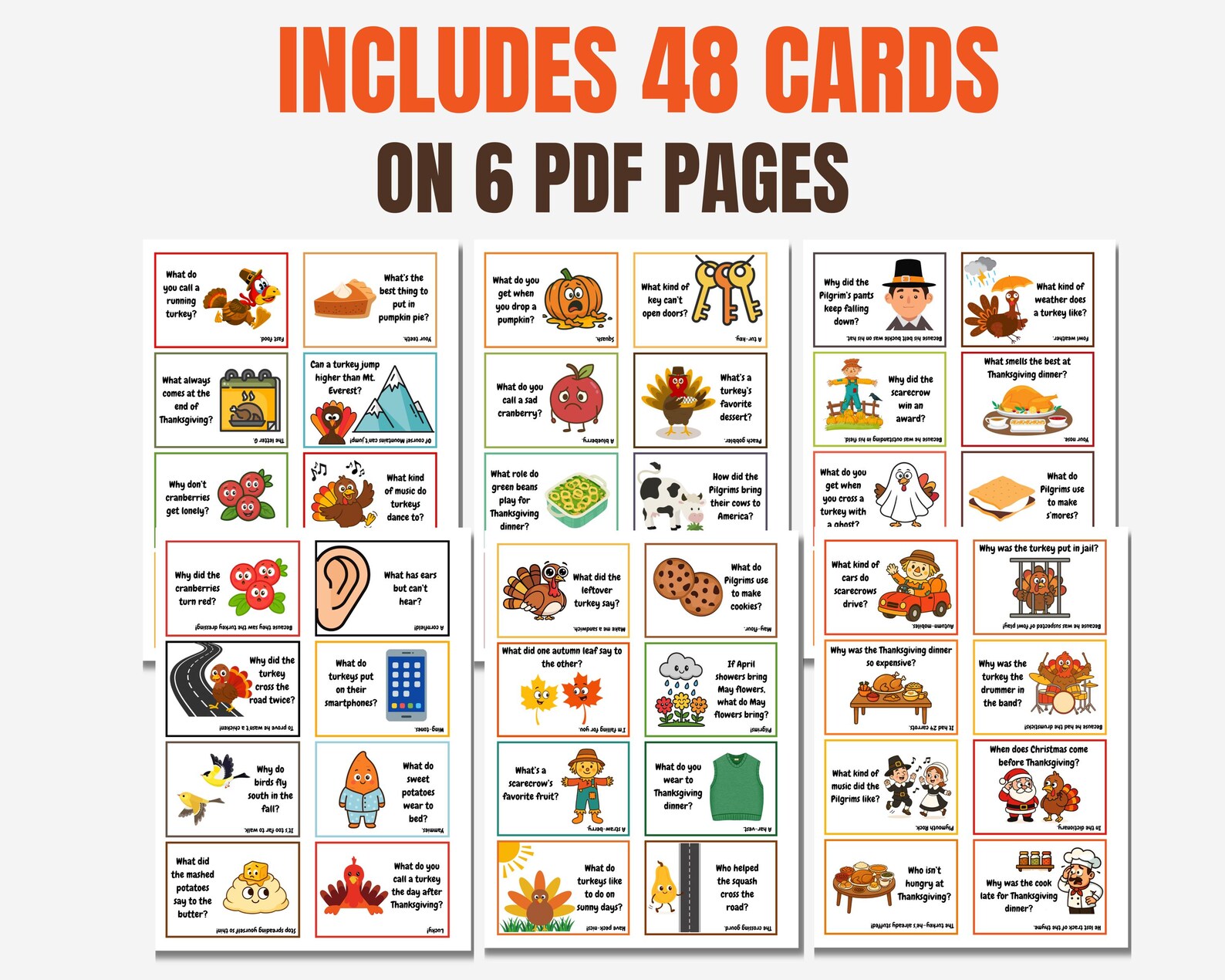 48 Thanksgiving Lunchbox Jokes for Kids, Printable Lunchbox Cards ...