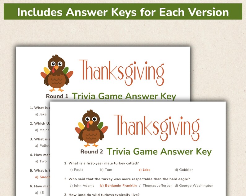 Turkey Trivia Game, Printable Thanksgiving Party Games, Fall Trivia ...