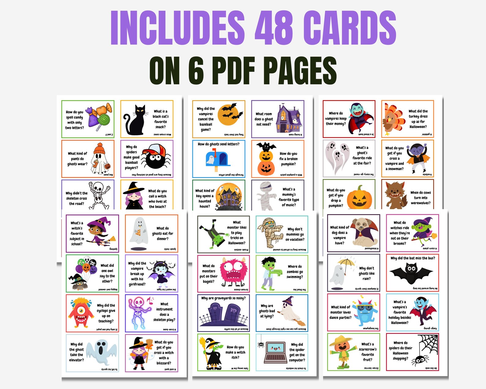 48 Halloween Lunchbox Jokes for Kids, Printable Lunchbox Cards ...
