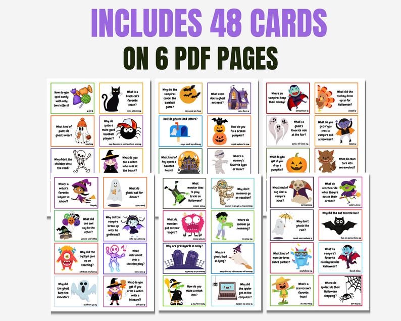 48 Halloween Lunchbox Jokes for Kids, Printable Lunchbox Cards ...