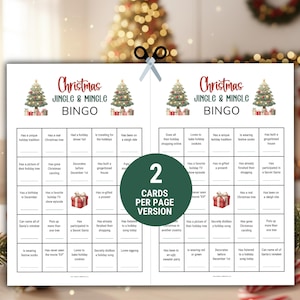 Jingle and Mingle Bingo, Printable Find the Guest Ice Breaker Game ...