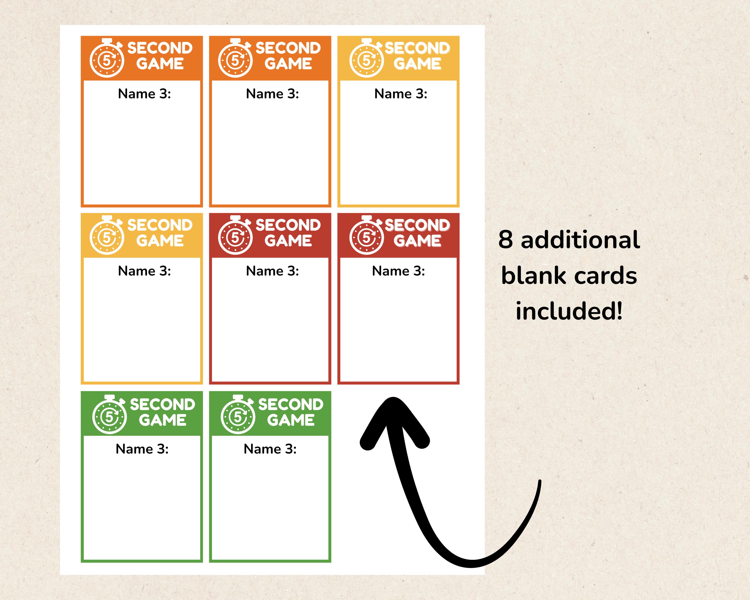 Thanksgiving 5 Second Game, Printable Thanksgiving Game, Fun Dinner ...