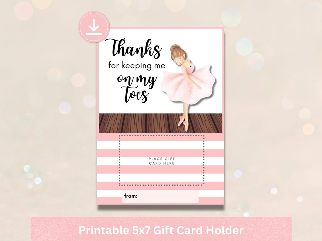End of Year Dance Teacher Appreciation: Ballet Gift Card Holder ...