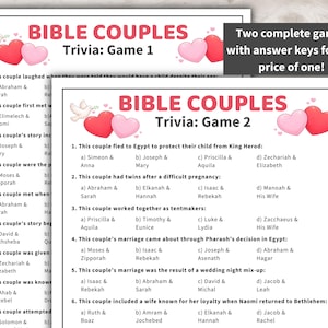 Bible Couples Trivia Game Printable, Christian Valentine’s Bible Trivia ...