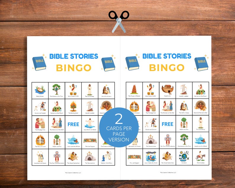 Bible Stories Bingo Game: 50 Printable Cards, Bible Bingo, Sunday ...