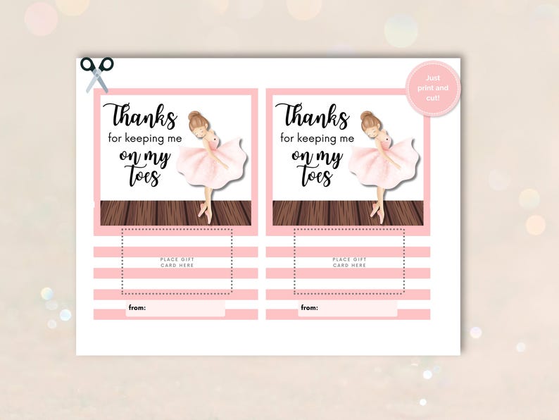 End of Year Dance Teacher Appreciation: Ballet Gift Card Holder ...