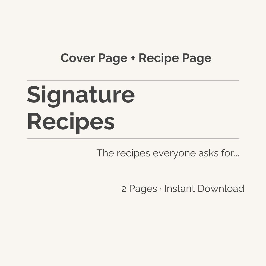 Rezeptvorlagen zum ausdrucken - Signature Rezepte, Minimales Rezept ...