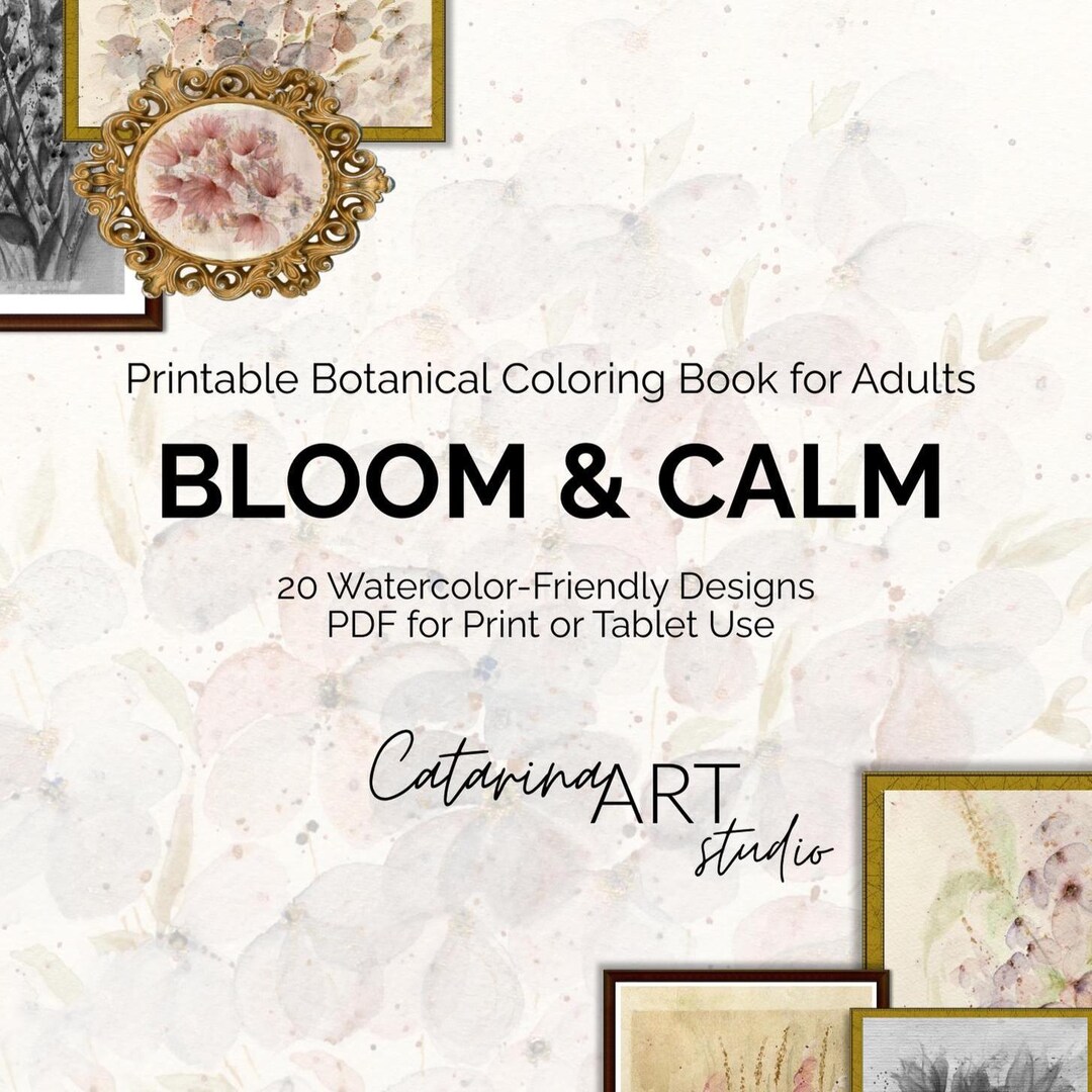 Coloring Book for Adults – Botanical Bloom & Calm | Printable ...