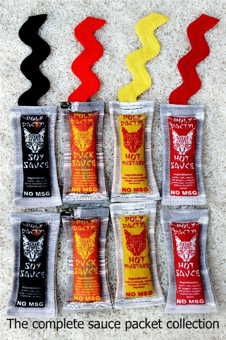 Chinese Takeout Asian Hot Sauce Packet Catnip Cat Toy | Etsy