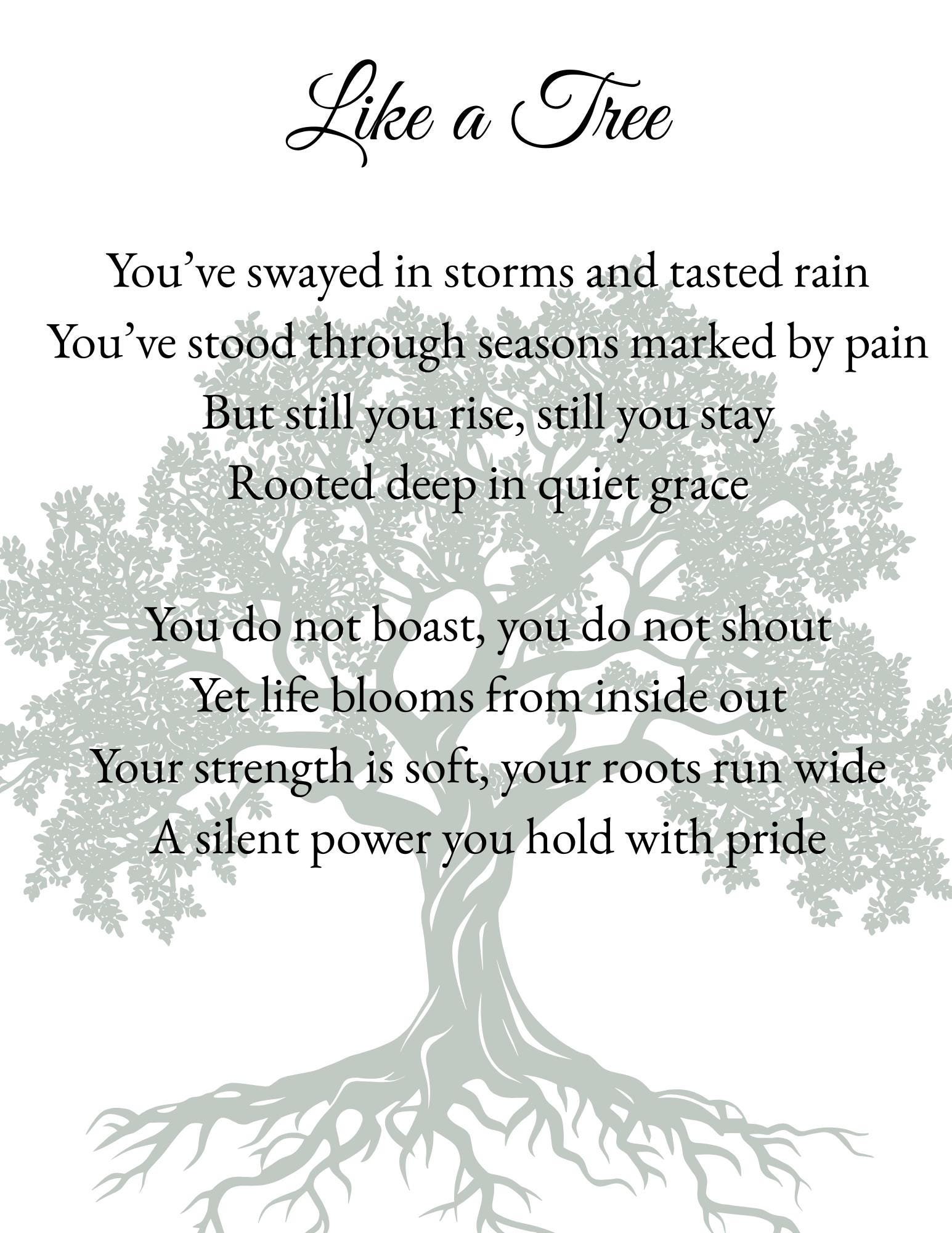 Like a Tree L Printable Healing Poem for Strength and Resilence ...
