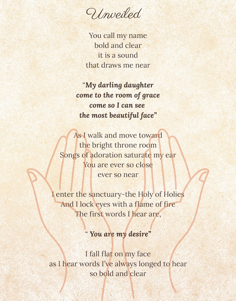 Unveiled-printable Poem on Healing & Grace L 11x14 Christian Digital ...