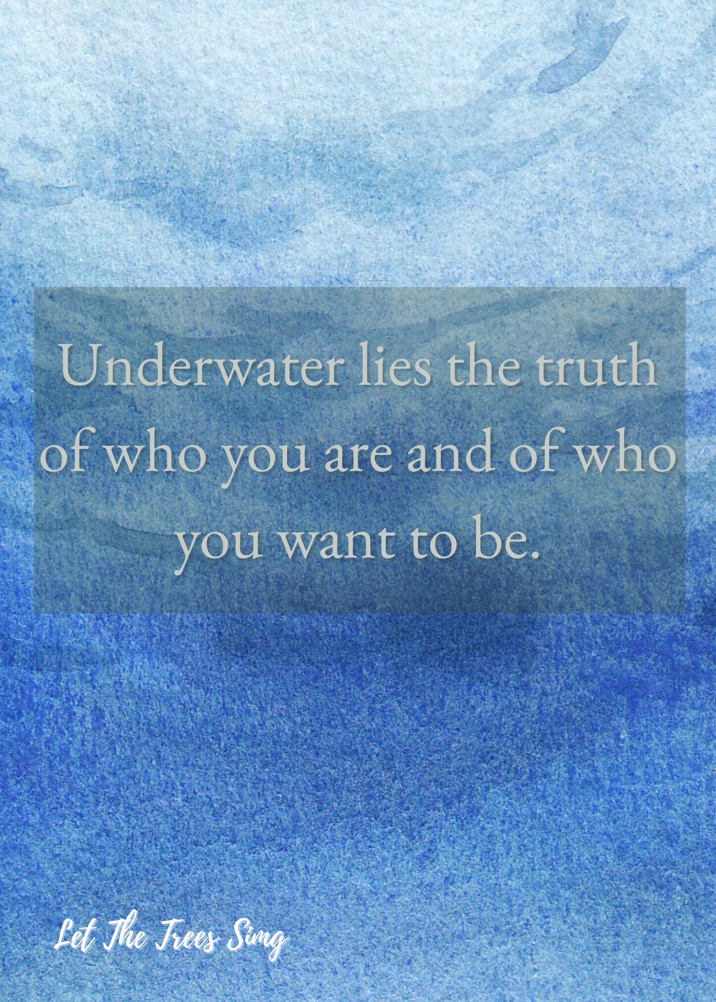 Underwater Quote Cards Printable, Digital Poem Wall Art, Inspirational ...