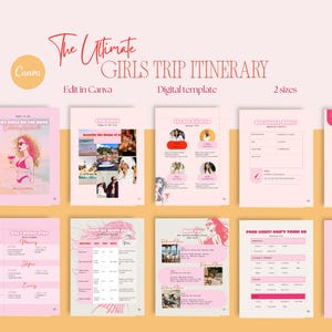 Girls Trip Itinerary | Bachelorette Party | Editable Trip Itinerary ...