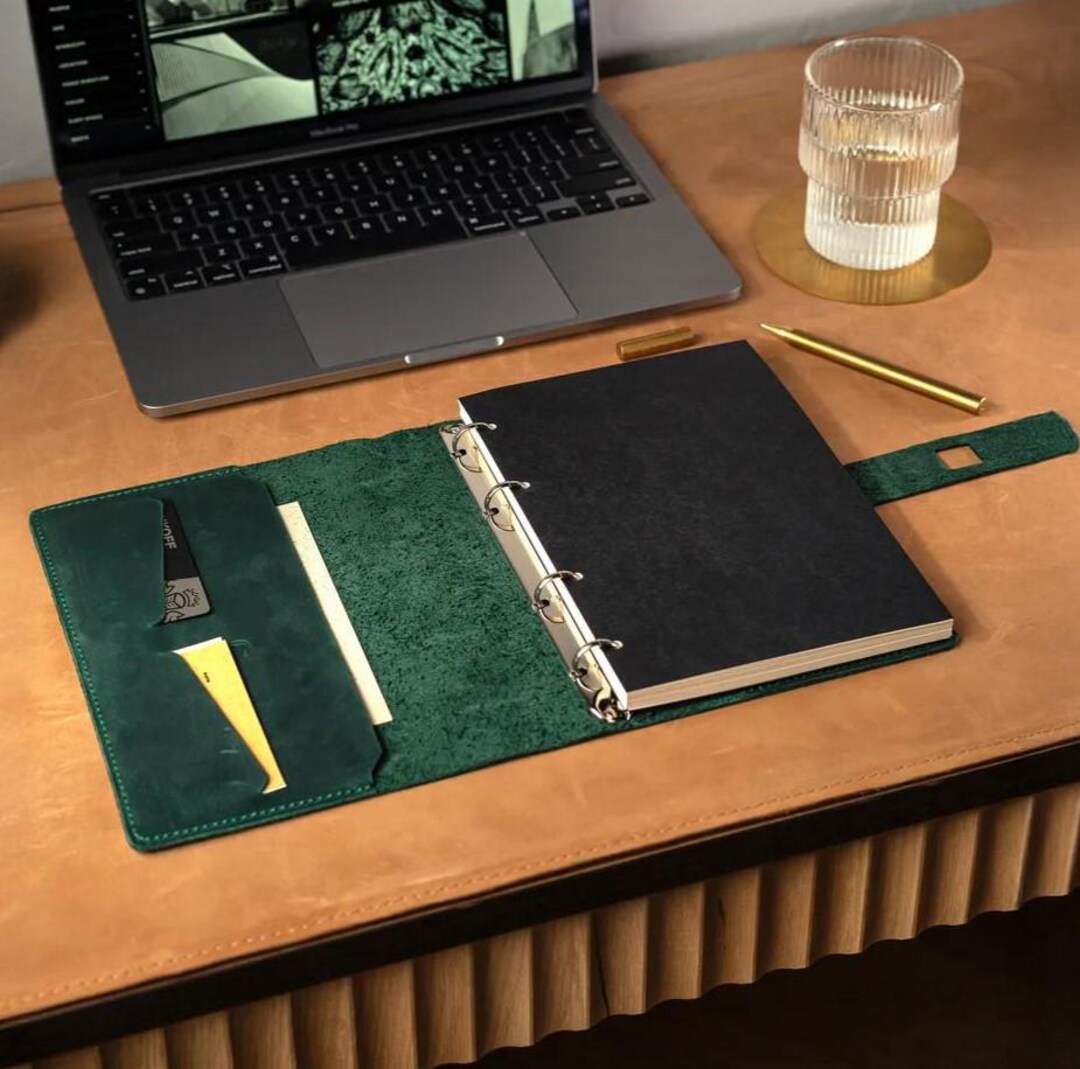 Customized Leather Binder Cover, Personalized Ring Binder A5, A4 Ring ...