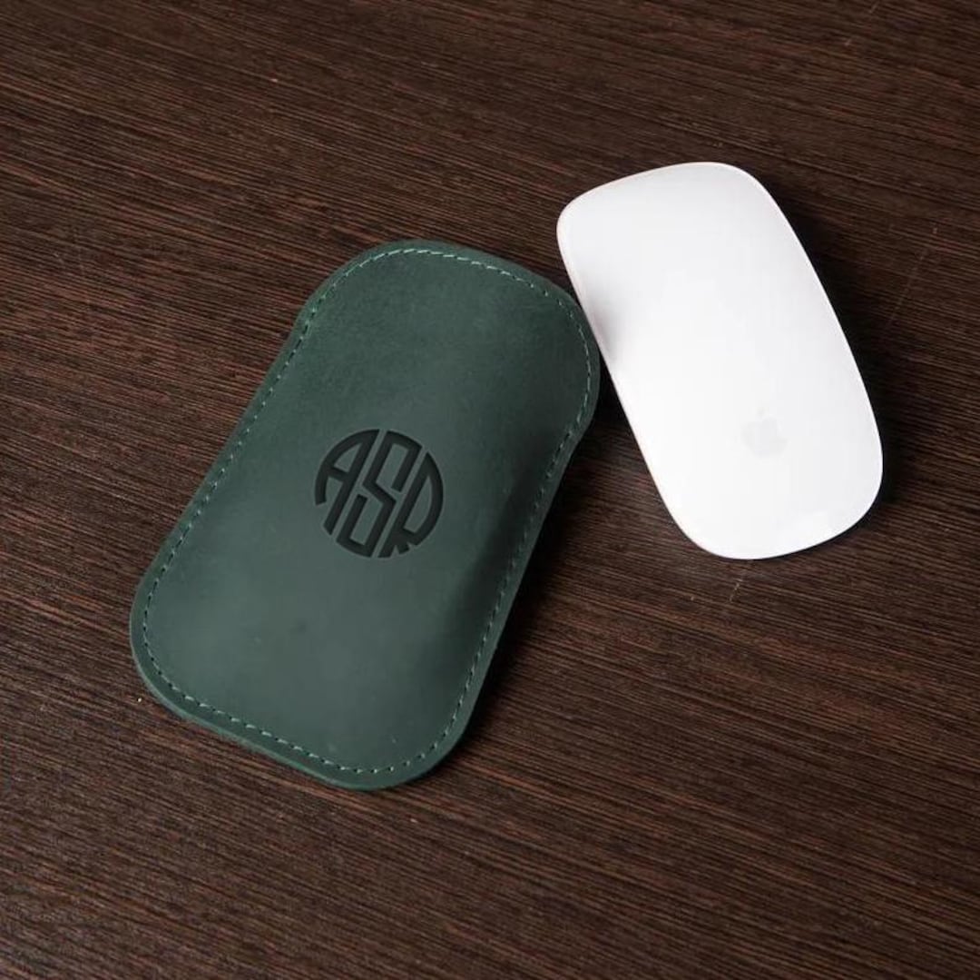 Personalized Leather Mouse Case, Leather Mouse Cover, Apple Mouse ...