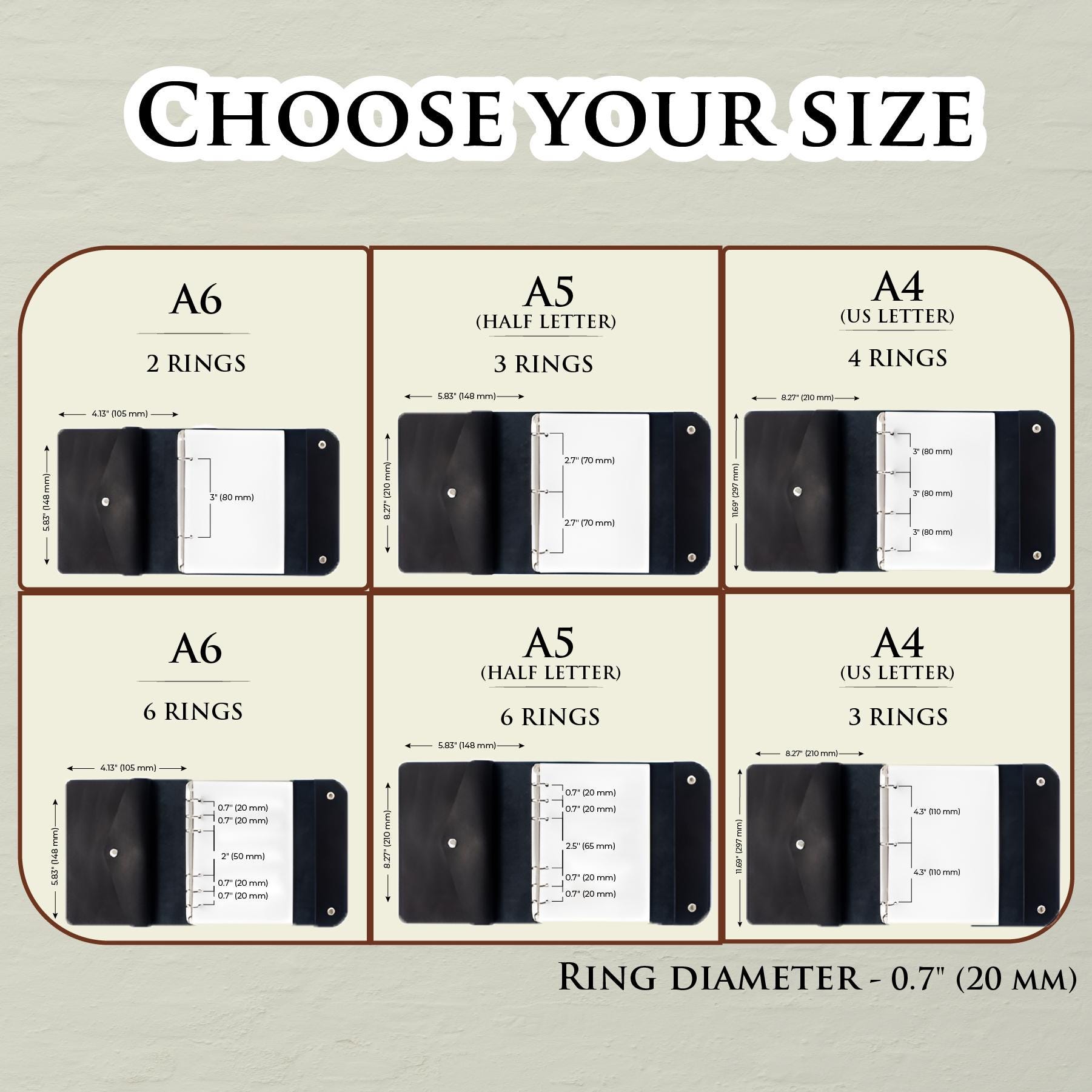 Customized Leather Binders, Leather Journal With Rings, Leather Ring ...