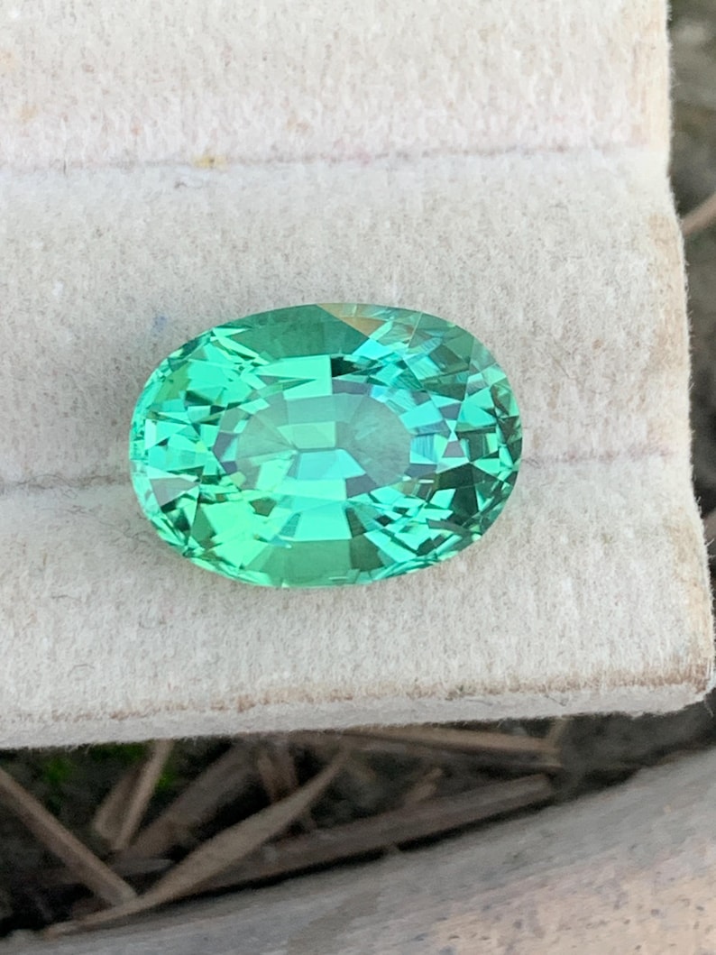 Spectacular Mint Green Color of Loupe Clean Tourmaline | 8.6 Carat ...