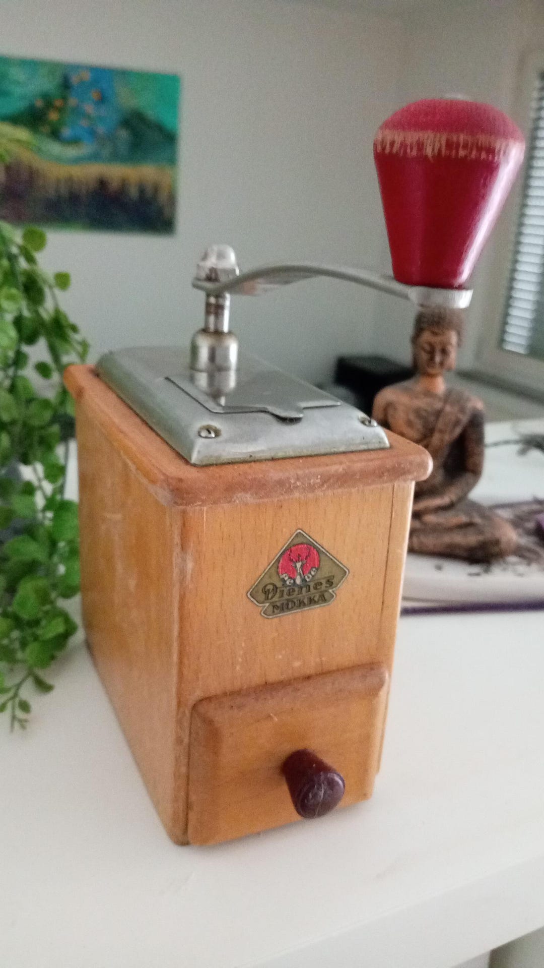 Coffee Grinder Mocha Mill Antique Germany Dienes Red Knob - Etsy