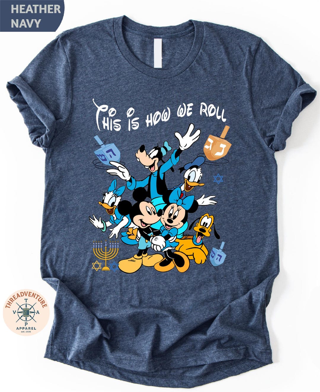 Mickey and Friends Hanukkah T-shirt, Disney Menorah Shirt, Disneyland ...