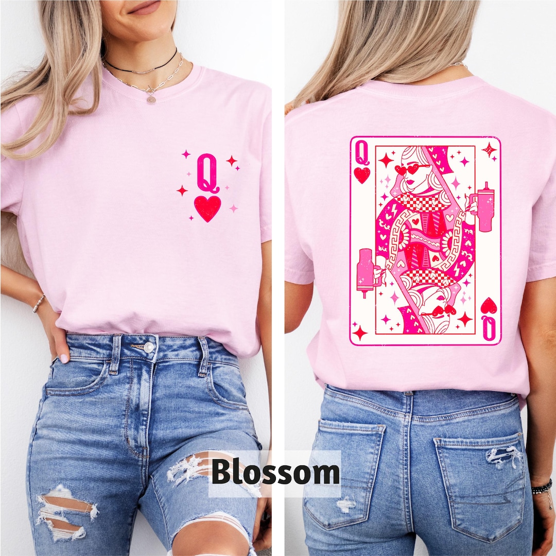 Playing Card Two-sided T-shirt, Queen Card Shirt, Hearts Sweatshirt ...