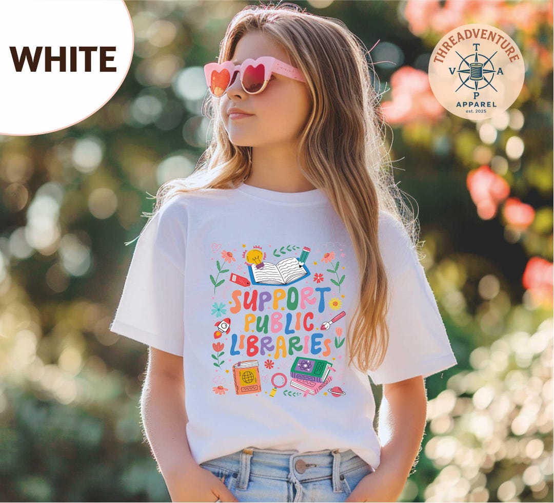 Support Public Libraries Shirt, Read Books Tee, Book Lover T-shirt ...