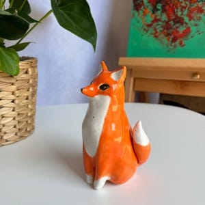 Ceramic Fox "kitsune" – Hand-painted Artisan Sculpture - Etsy