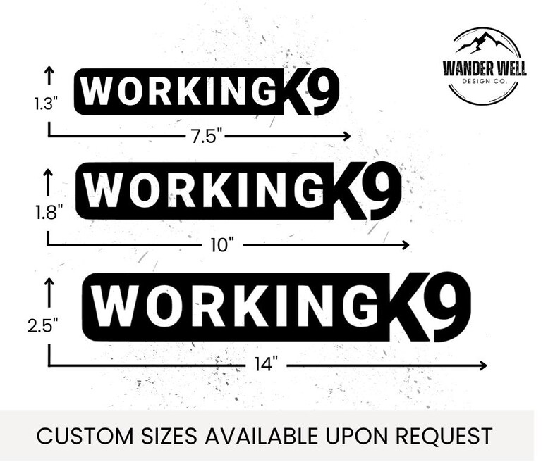 WORKING K9 Decal – Working Dog Warning Sticker for Vehicle or Crate ...