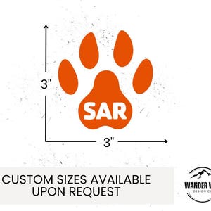 SAR K9 Paw Print Vinyl Decal – Search and Rescue Dog Sticker for ...