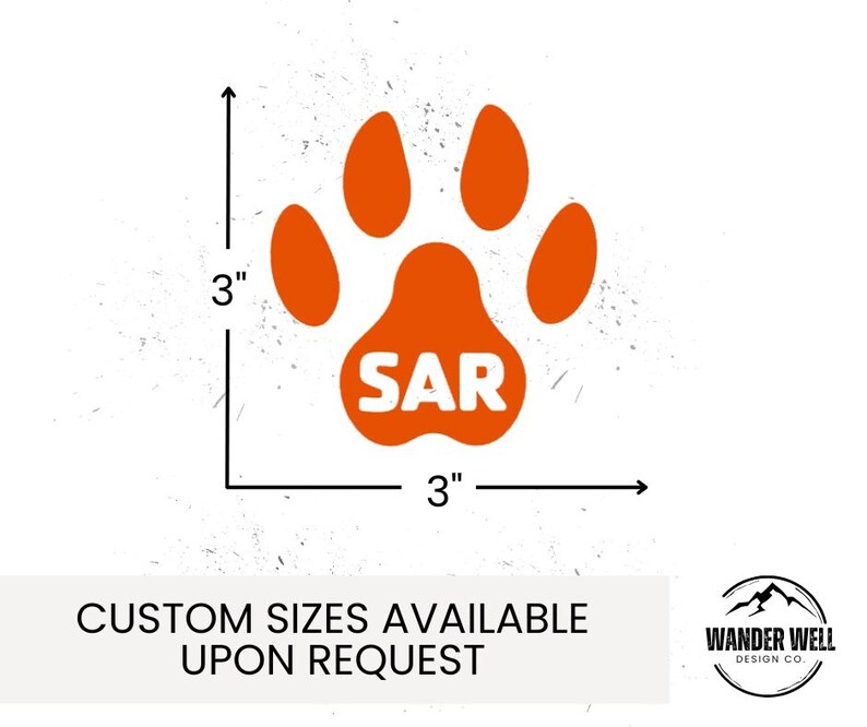 SAR K9 Paw Print Vinyl Decal – Search and Rescue Dog Sticker for ...